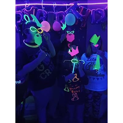 42-Piece Neon Glow Party Photo Booth Props for Parties & Events in ...