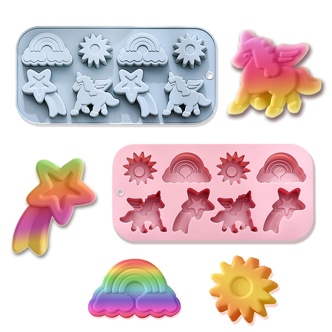 Amazon.com: 2 Pack Winged Unicorn Silicone Mold for Baking Reusable Non ...