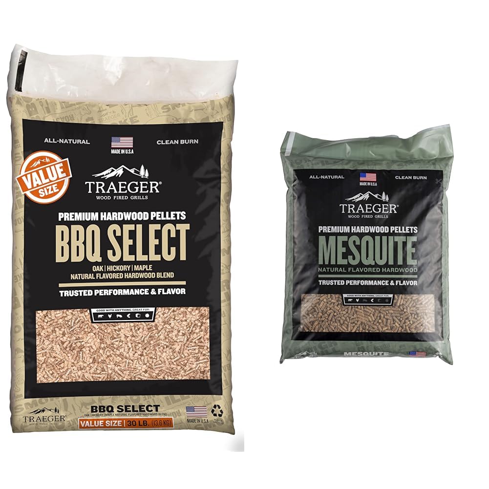 Amazon.com: Traeger Grills BBQ Select 30lb and Mesquite 20lb 100% All ...