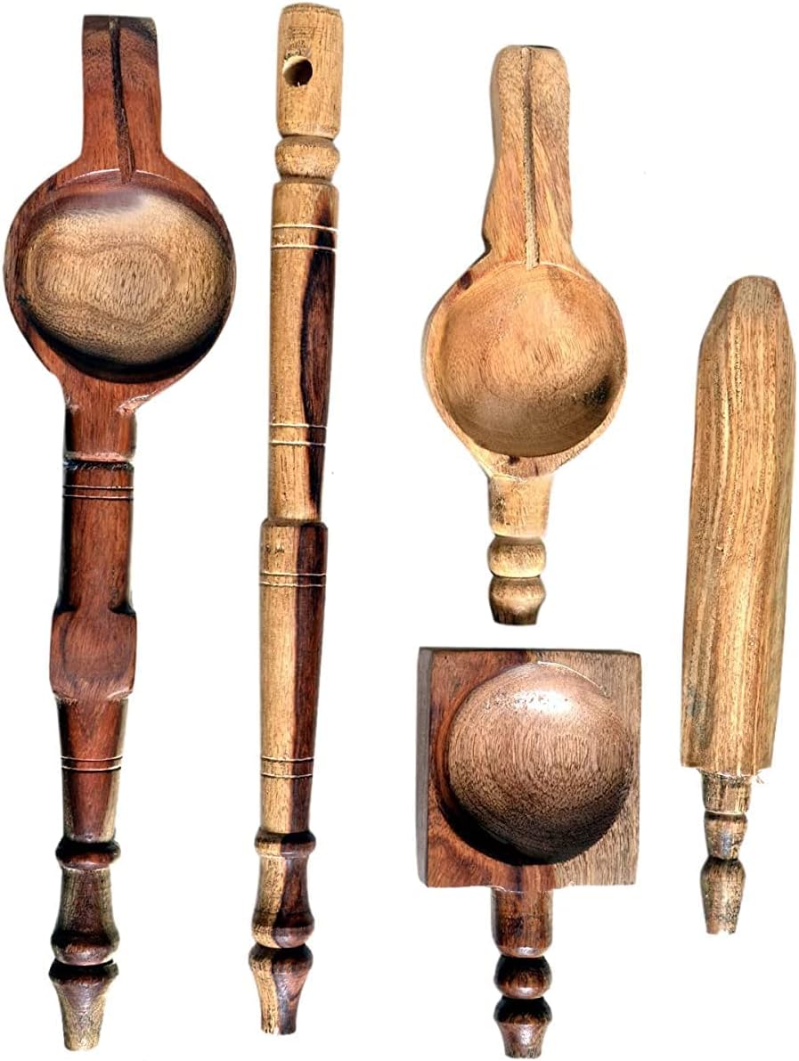 Amazon.com: Tippan top Wooden Made Sruba, Srchi, Pranita Set of Havan ...