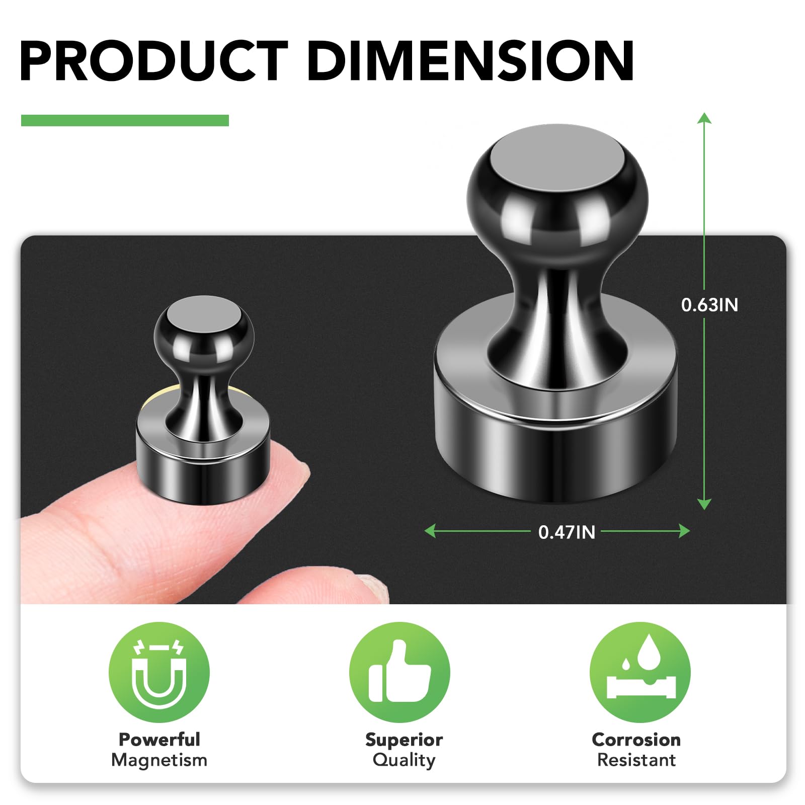 Snapklik.com : 20 Pack Refrigerator Magnets Black Strong Whiteboard ...