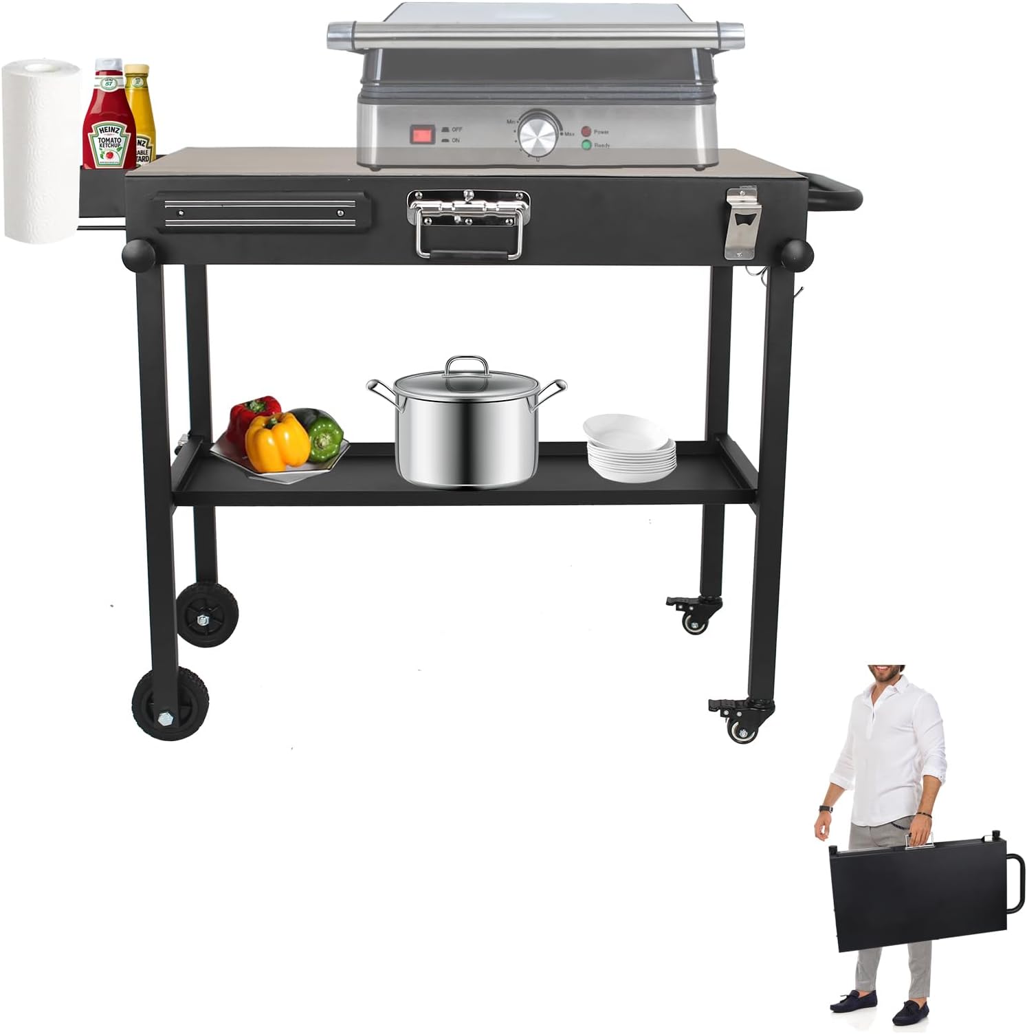 Amazon.com: Folding Table Cart for Blackstone Outdoor Griddle Stand ...