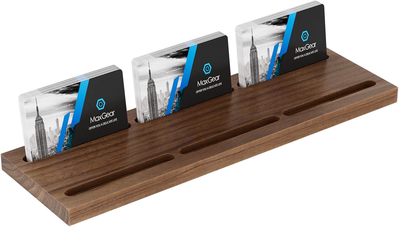 Amazon.com: MaxGear Wood Business Card Holder Stand, Multiple Business ...