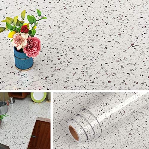 Amazon.com: A-b-cil Gray White Terrazzo Contact Paper 88" X 16" Granite ...