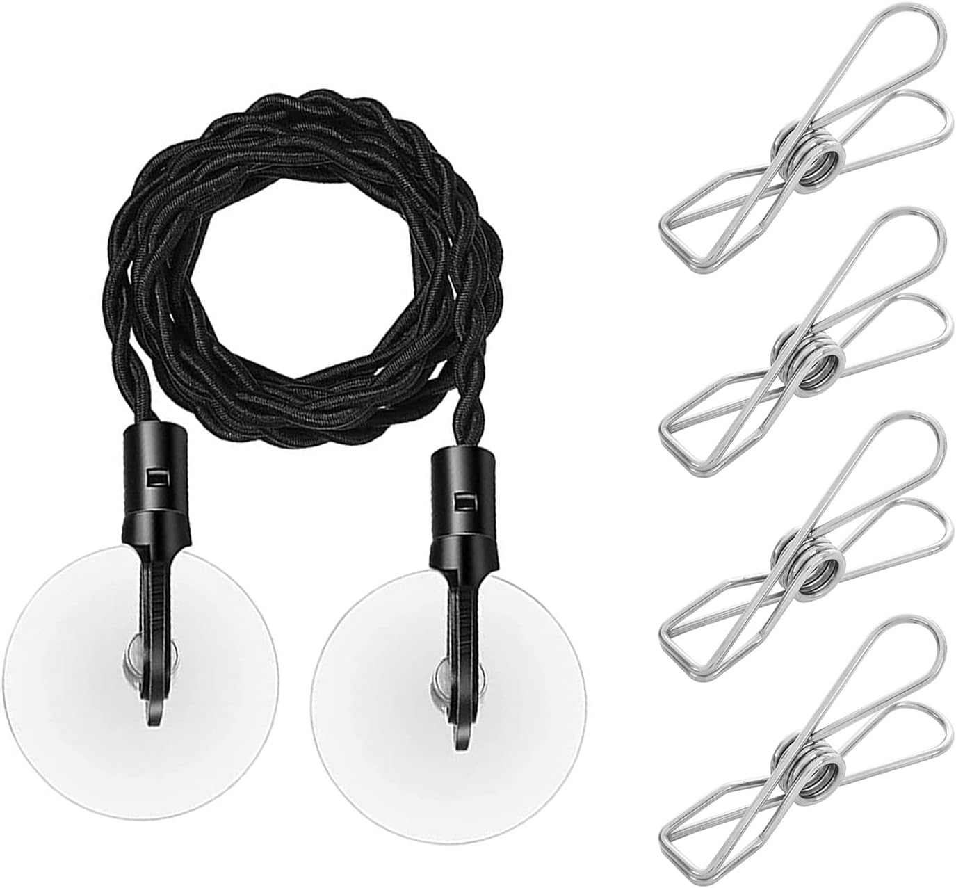 1pc Travel Clothesline, 4 Stainless Steel Clips, Retractable ...