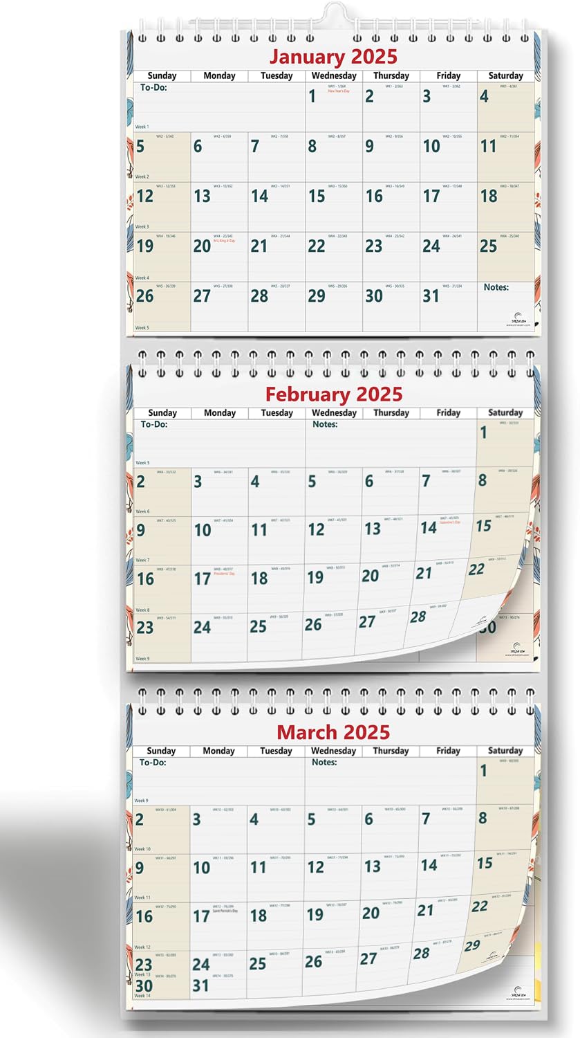 2025 2026 3 Month Wall Calendar By Strivezen Move A Page | Desertcart Aruba