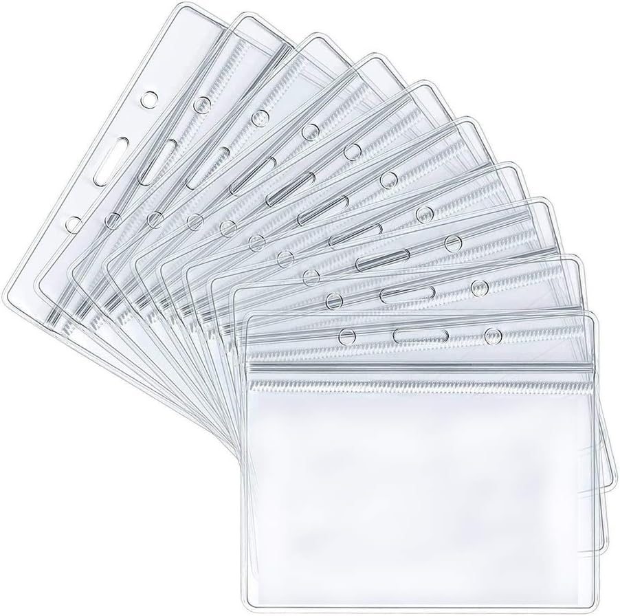 40 PCS Plastic Card Holder, Transparent Clear Horizontal Waterproof ...