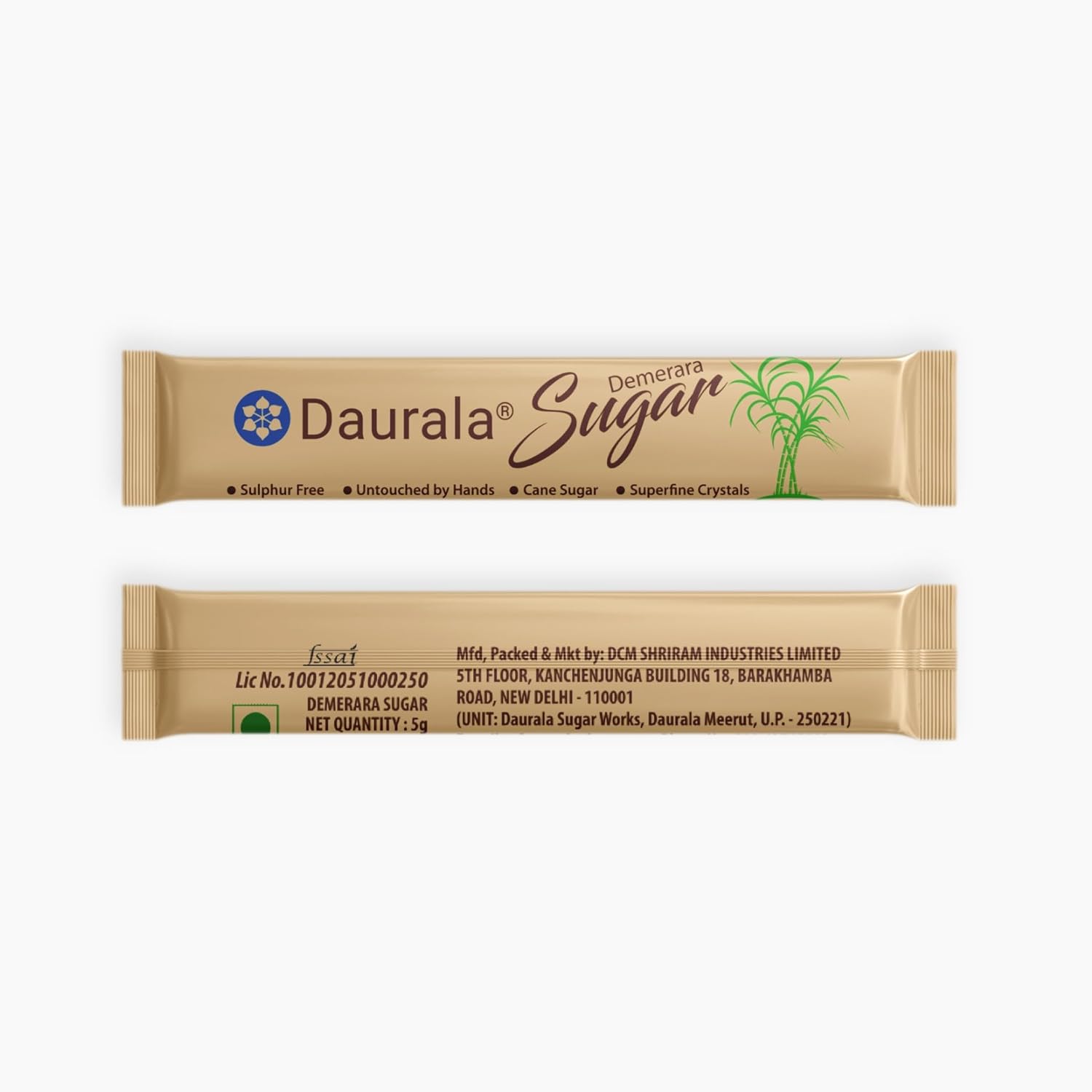 Daurala Demerara Sugar Sachets - 2 kg - Superfine Crystals - 400 sachets of 5g each (Brown ...