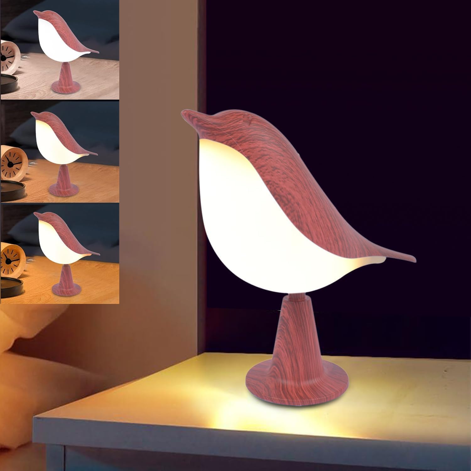 LED Desk Lamp, Three Levels of Brightness Nightstand Lamp, Rechargeable ...