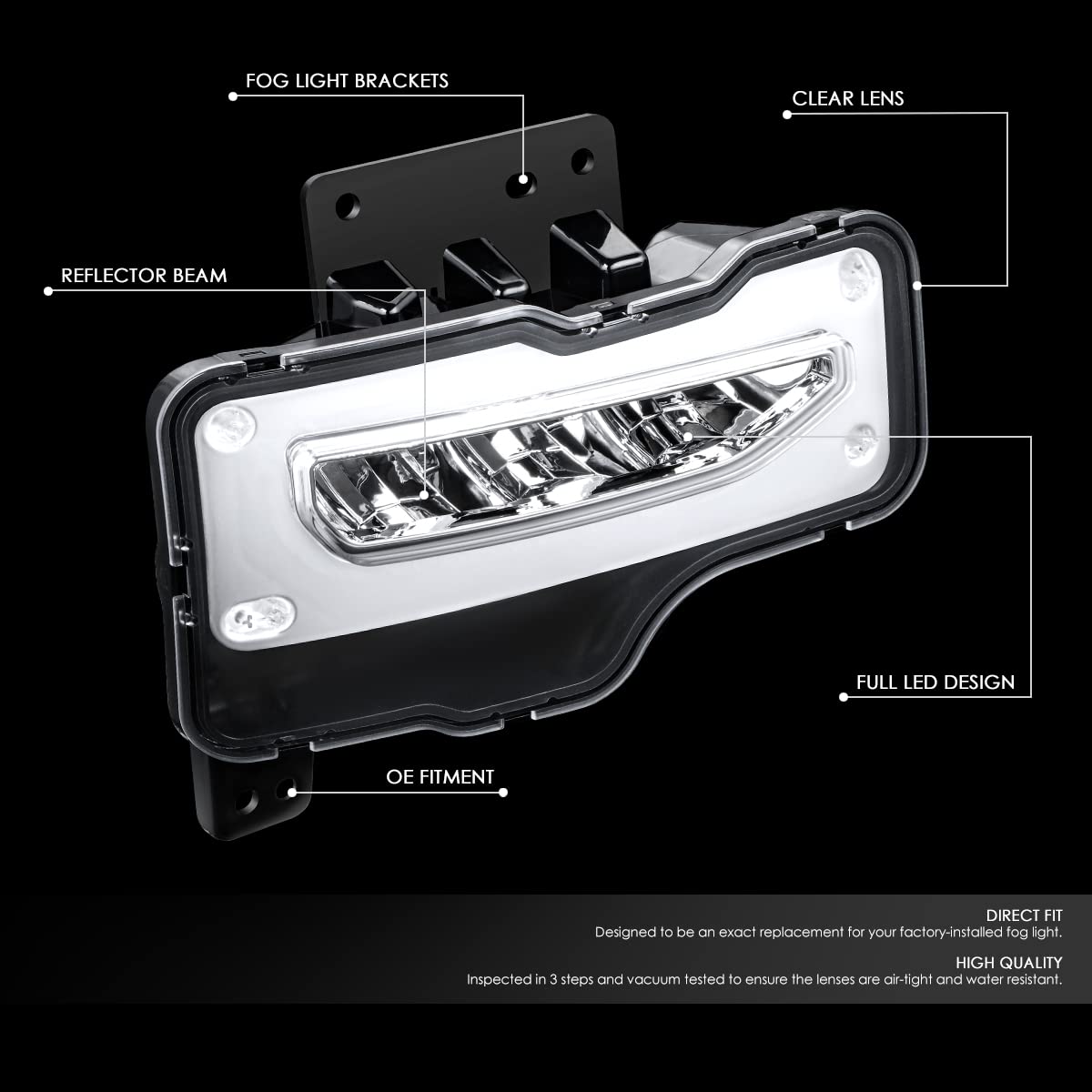 DNA MOTORING FL ZTL 372 CH Pair Of LED Fog Lights With