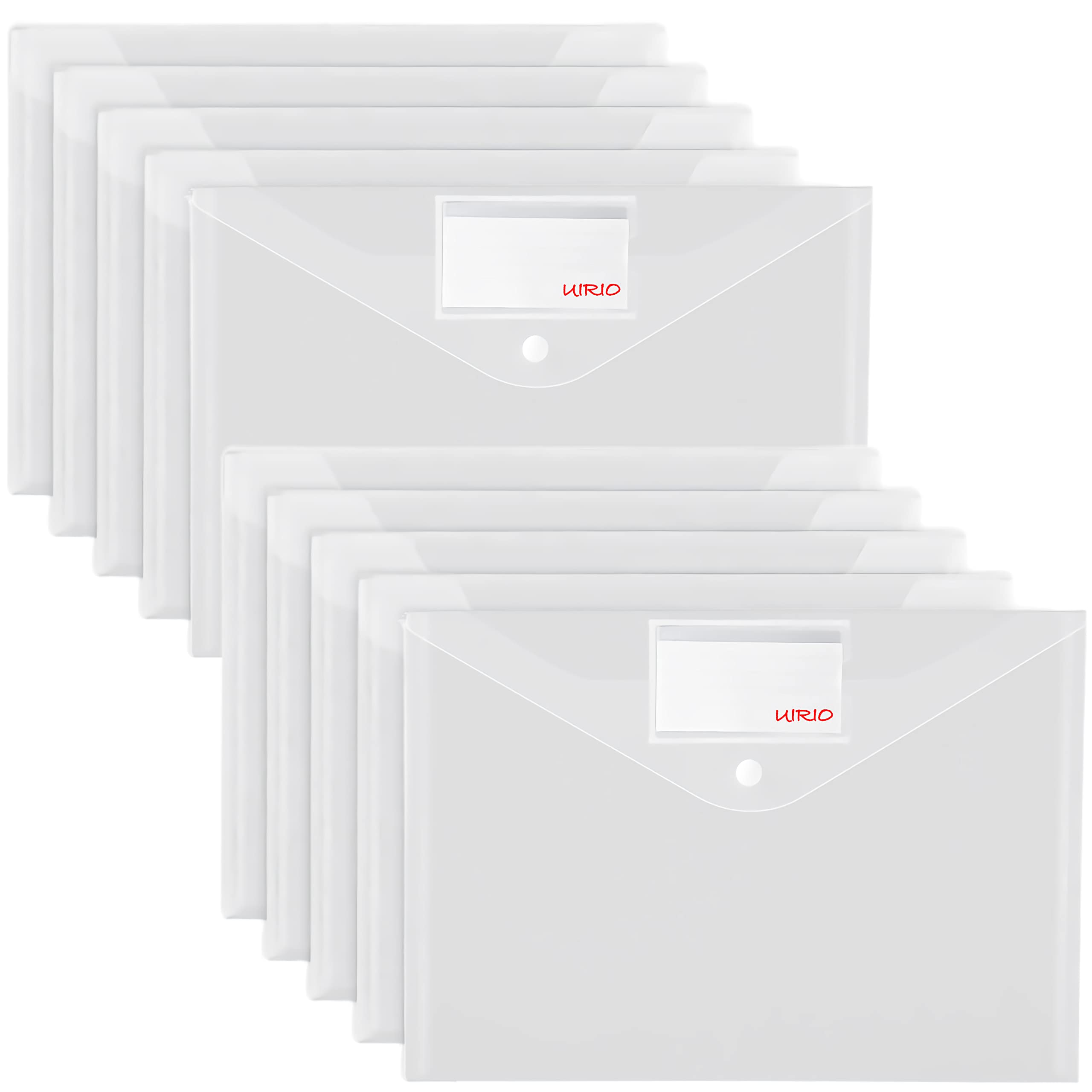 10 Pack Plastic Folders for Documents - Clear File Folders Letter Size ...