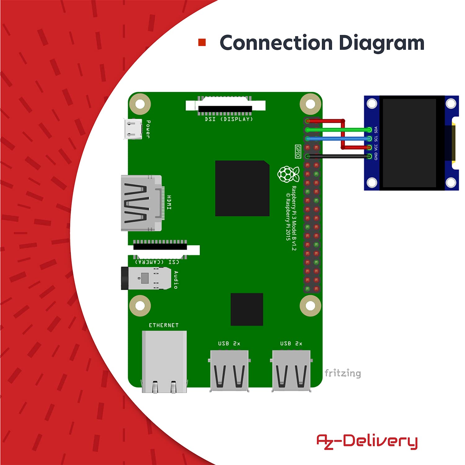 Snapklik.com : AZDelivery I2C 0.96-inch OLED Display - Compatible