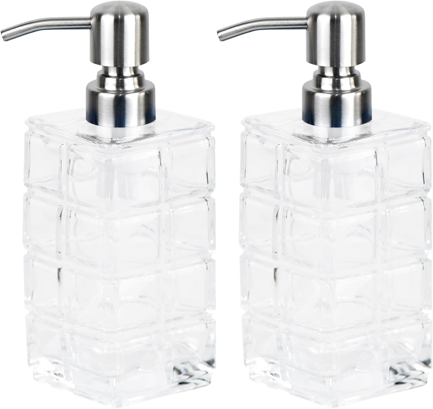Amazon.com: Glass Soap Dispenser with Rectangular Pattern - 16 Oz, 304 ...
