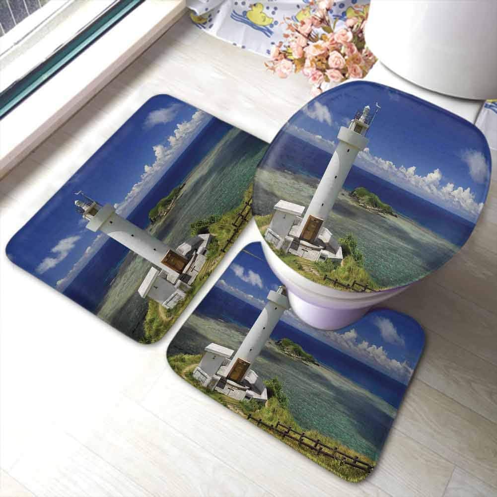 Amazon.com: Bathroom Rugs Sets 3 Piece Lighthouse Decor,Hiracbosaki ...