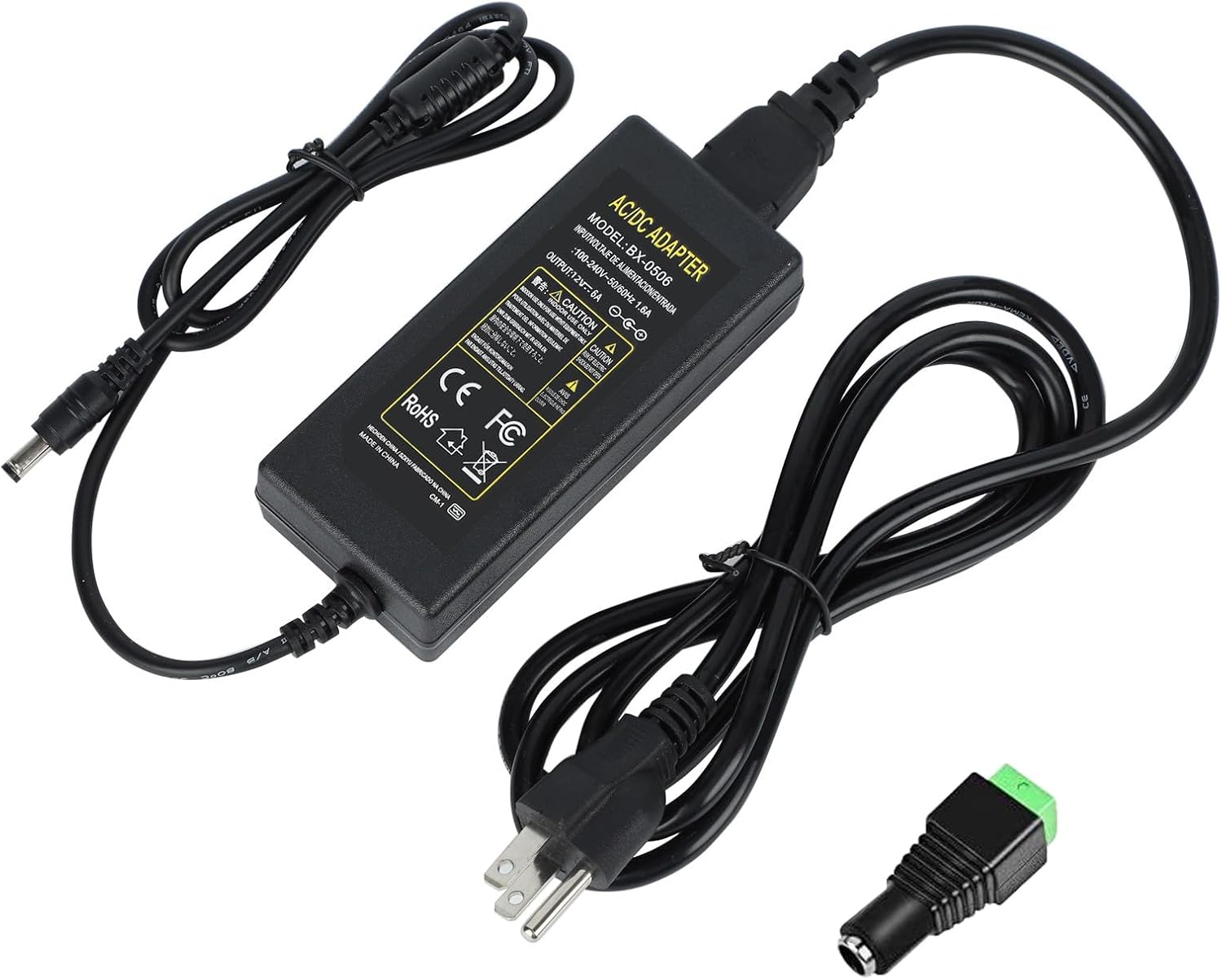 Amazon.com: 12V Power Supply 6A 72W AC to DC Adapter 100~240V AC to DC ...
