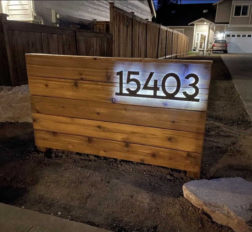 Amazon.com: Solar Backlit House Numbers, Address sign, Lit Up Number ...