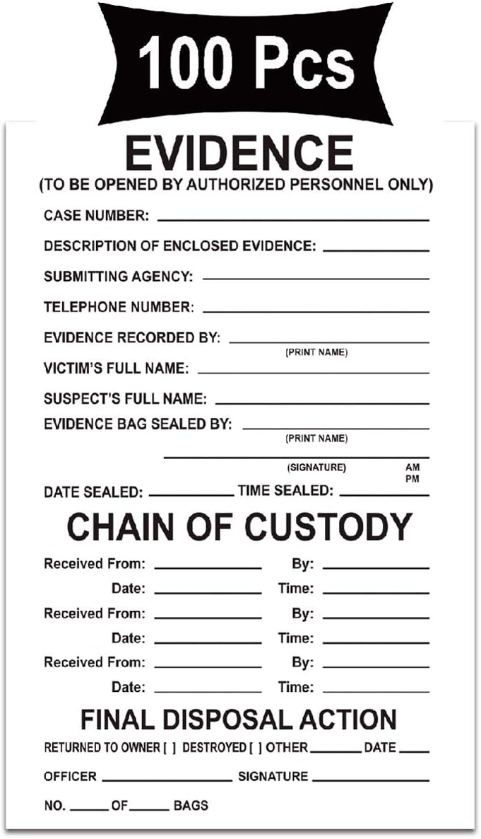 Remarkable Adhesive Evidence Label - Stick on Evidence Stickers 4 X 6 ...