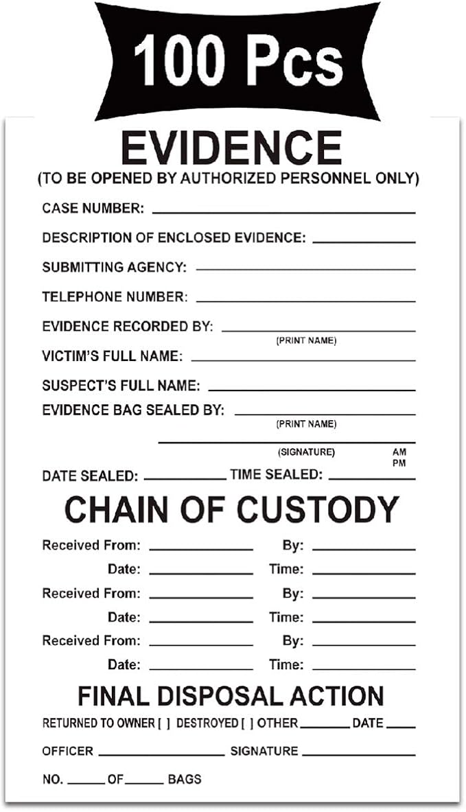 Remarkable Adhesive Evidence Label - Stick on Evidence Stickers 4 X 6 ...