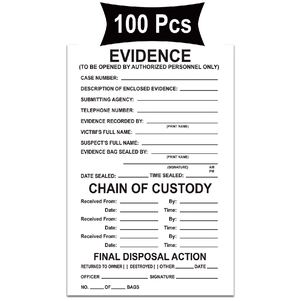 Remarkable Adhesive Evidence Label - Stick on Evidence Stickers 4 X 6 ...
