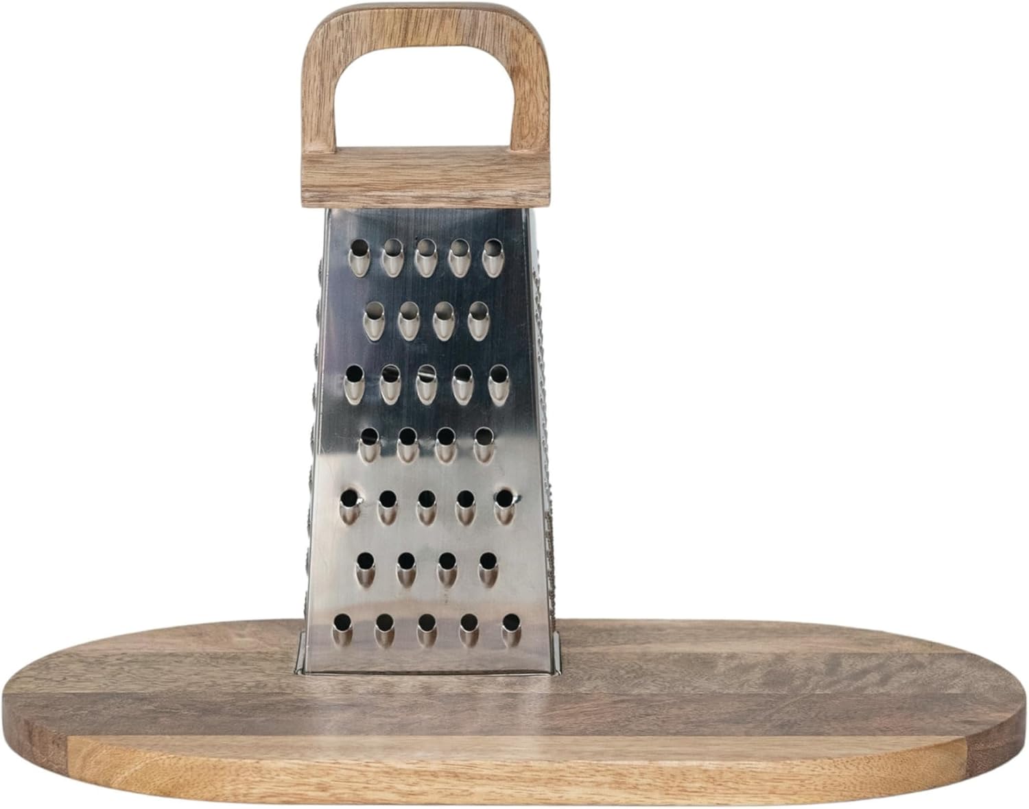 Amazon.com: Creative Co-Op Steel Grater with Mango Wood Cheese Board ...