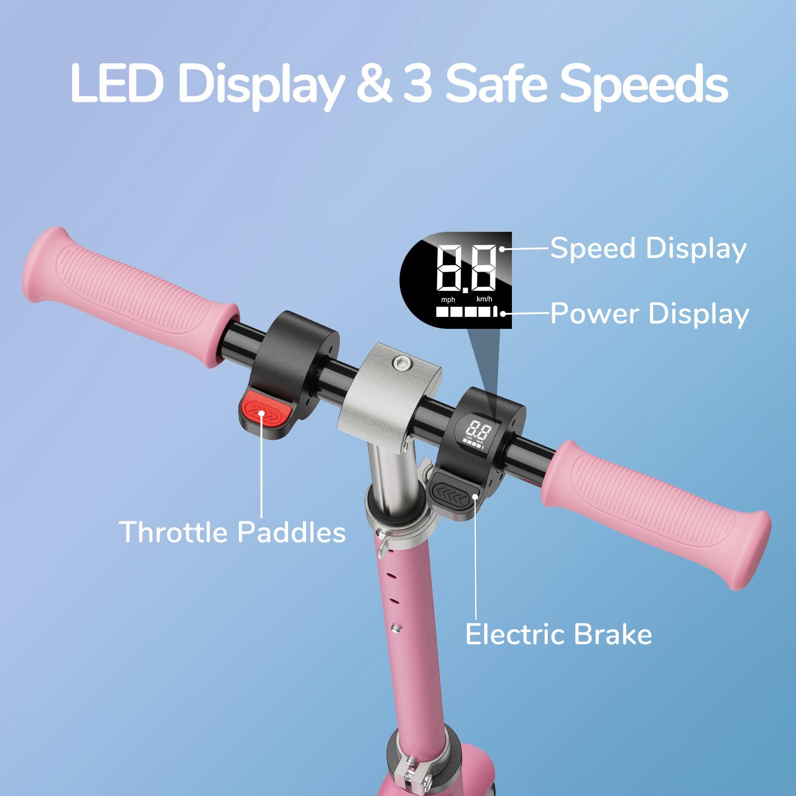 Scoothop Kids Electric Scooter,Colorful Rainbow Lights Electric Scooter ...