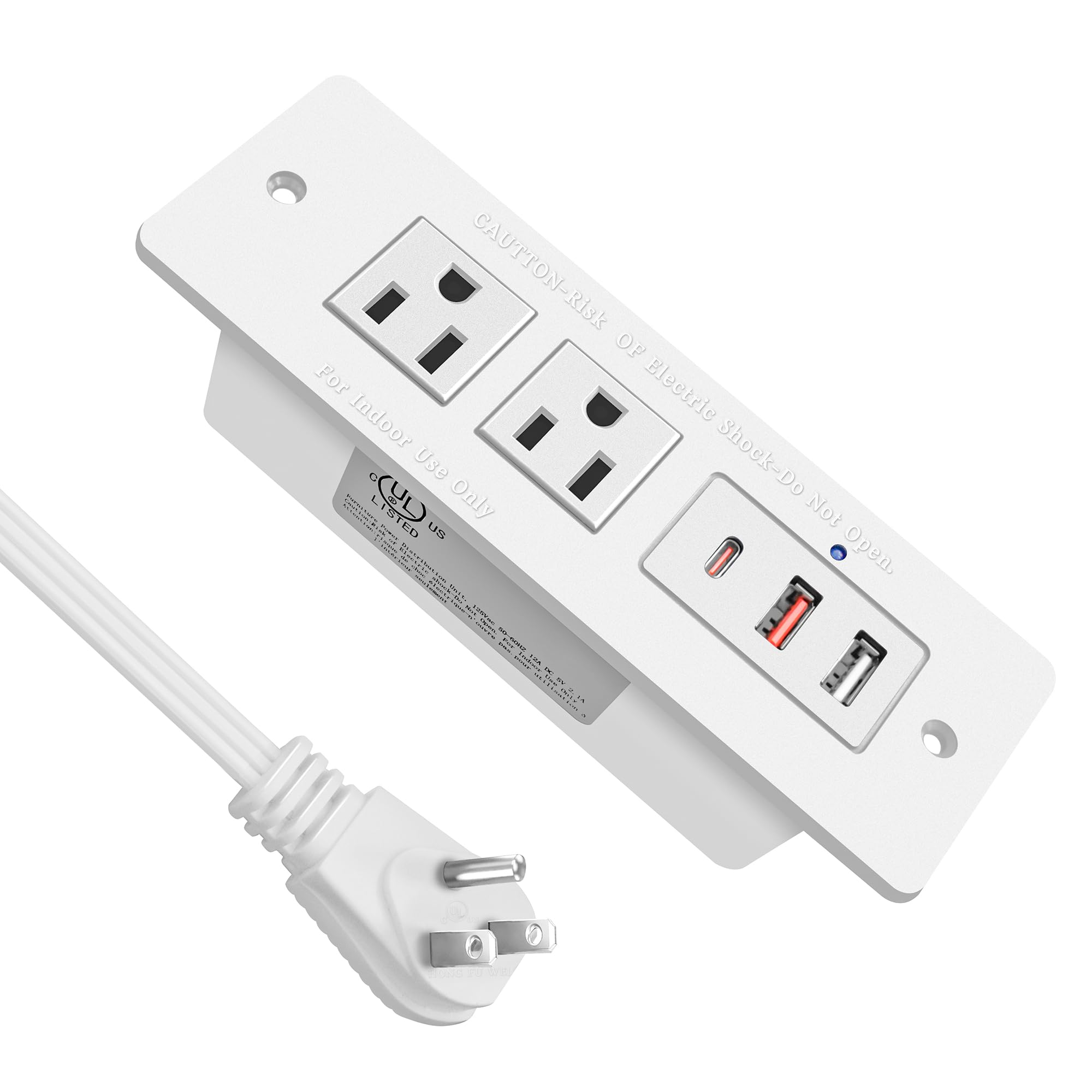 Amazon.com: JACEPFY Recessed Power Strip USB C PD20W Fast Charging ...