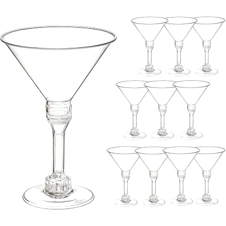 Amazon.com | 150 Pcs Disposable Martini Glasses Plastic 5 oz Clear ...