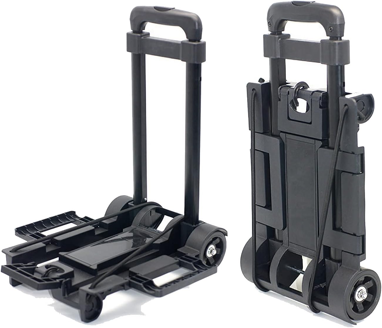 Folding Luggage Cart with Expandable Chassis,2 Wheels Folding Hand ...