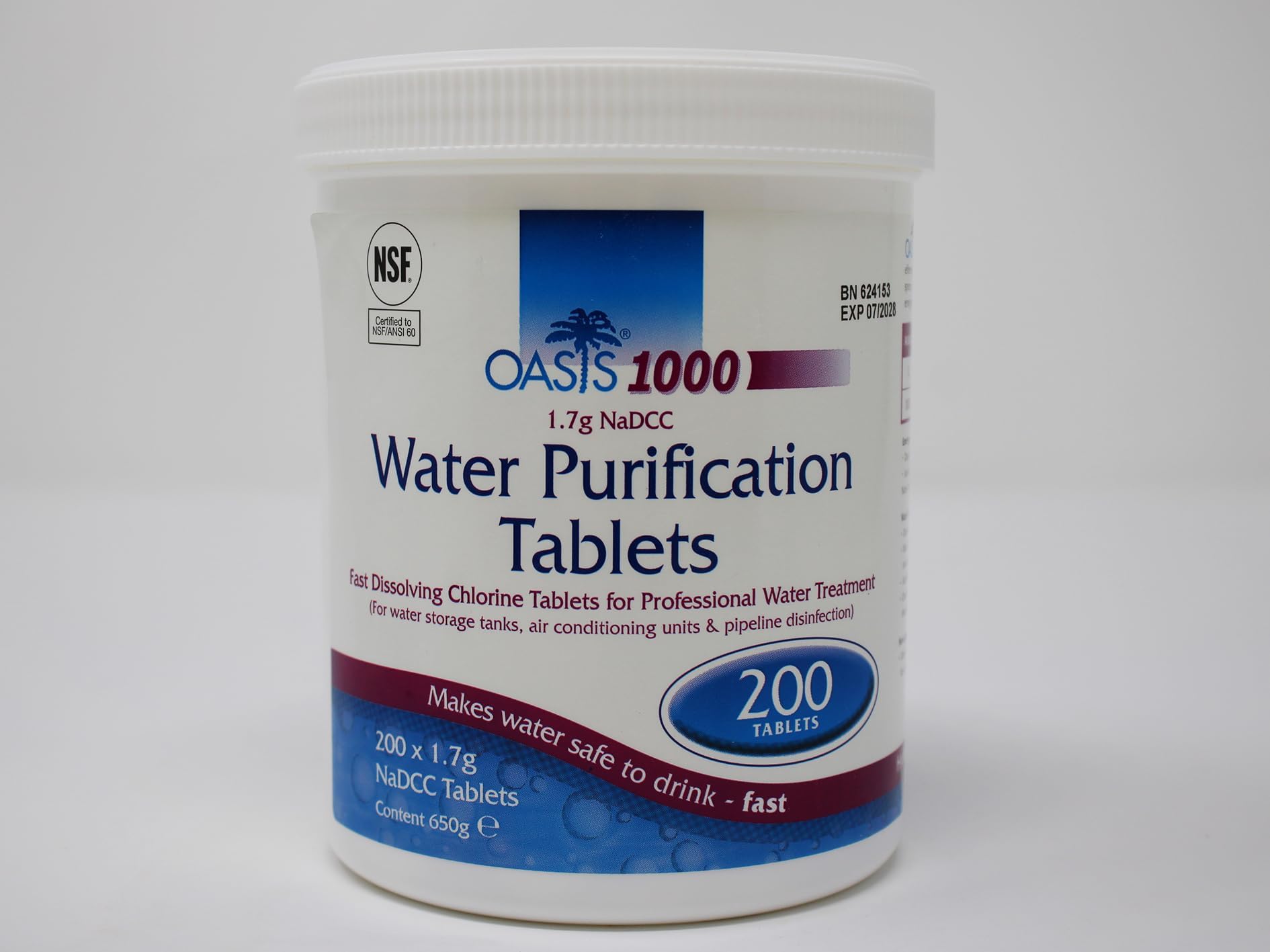 TEST ALL WATER - Oasis 1000 Water Purification Tablets | 200 Tablets ...