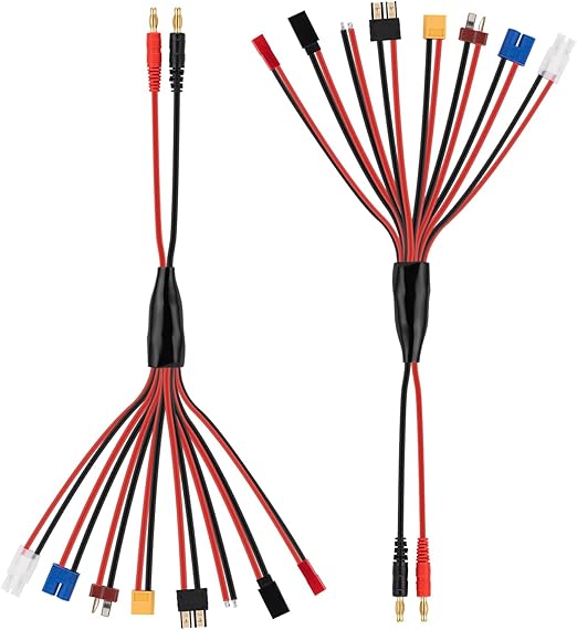 Amazon.com: SIM&NAT RC Lipo Battery Charger Adapter Connector Splitter ...