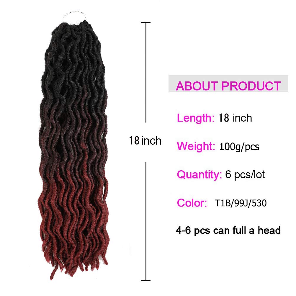 Buy Gypsy Locs Crochet Hair 18inch Wavy Faux Locs Crochet Hair 6packs ...