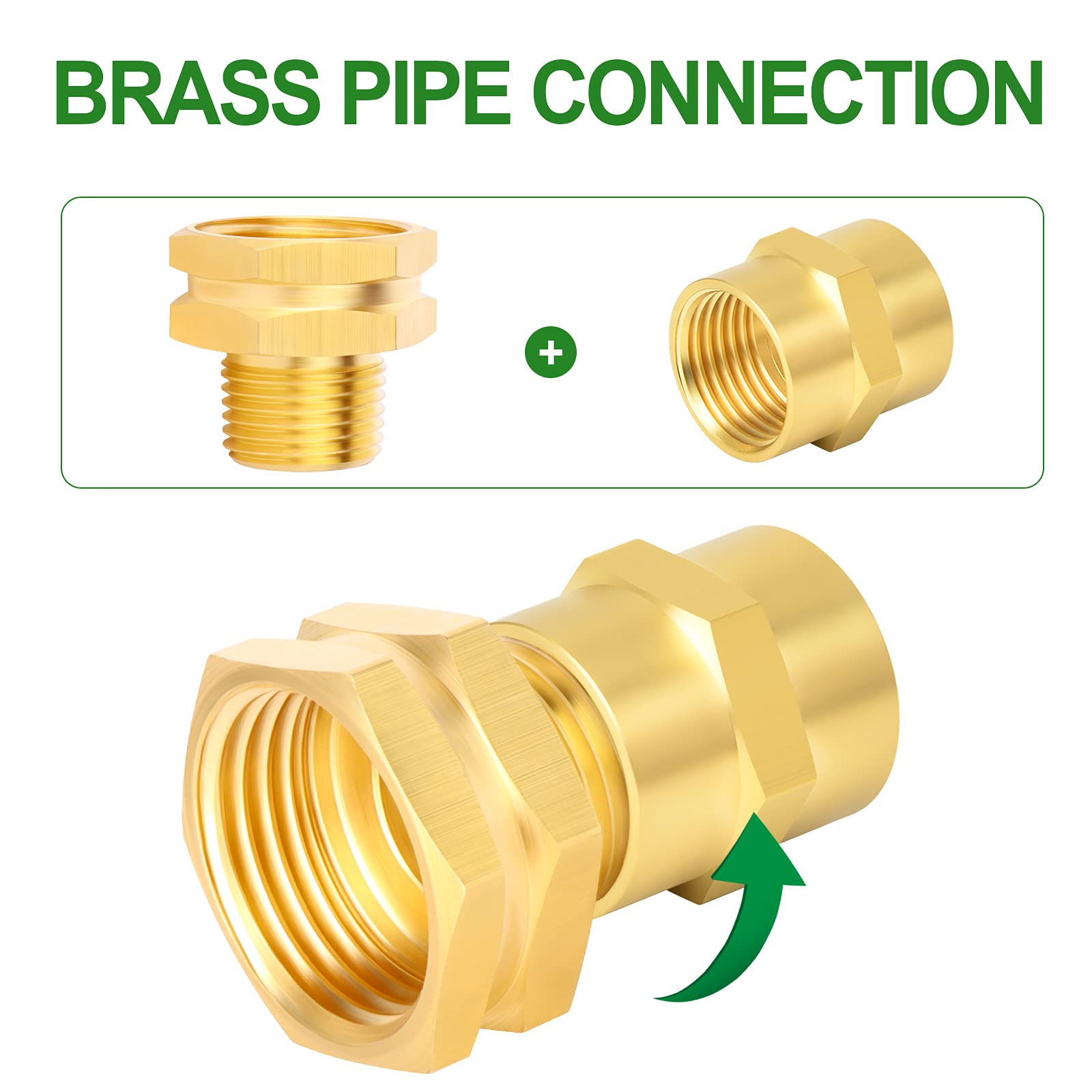 Snapklik.com : TAISHER 2 PCS Brass 3/4" GHT Female X 1/2" NPT Male ...