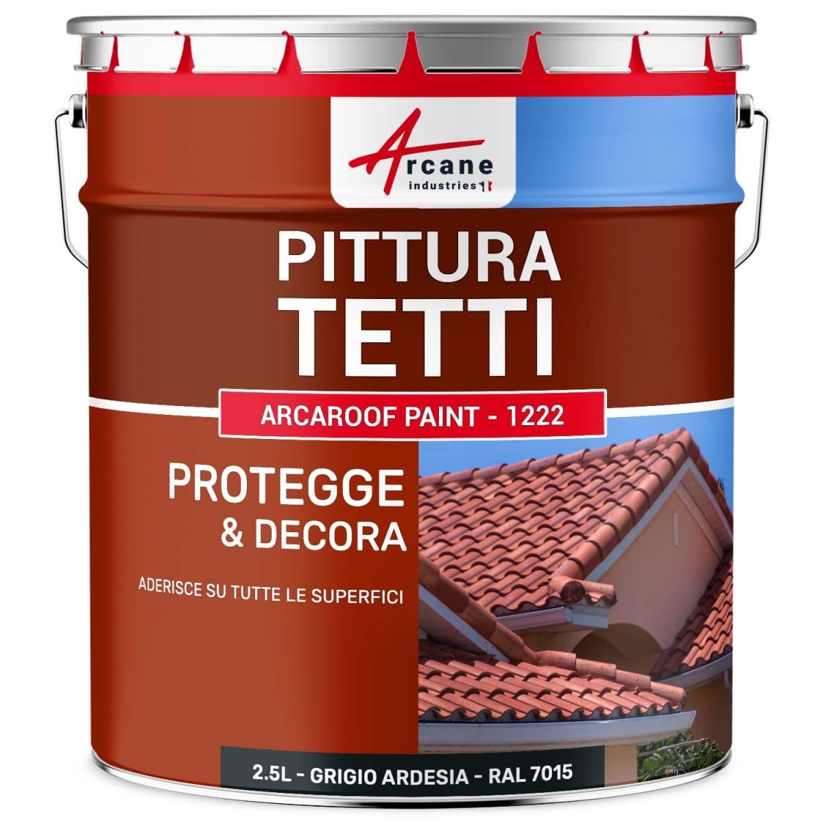 Arcaroof Paint Pittura Per Tetti E Tegole: - 1222 - Marrone Arancio ...