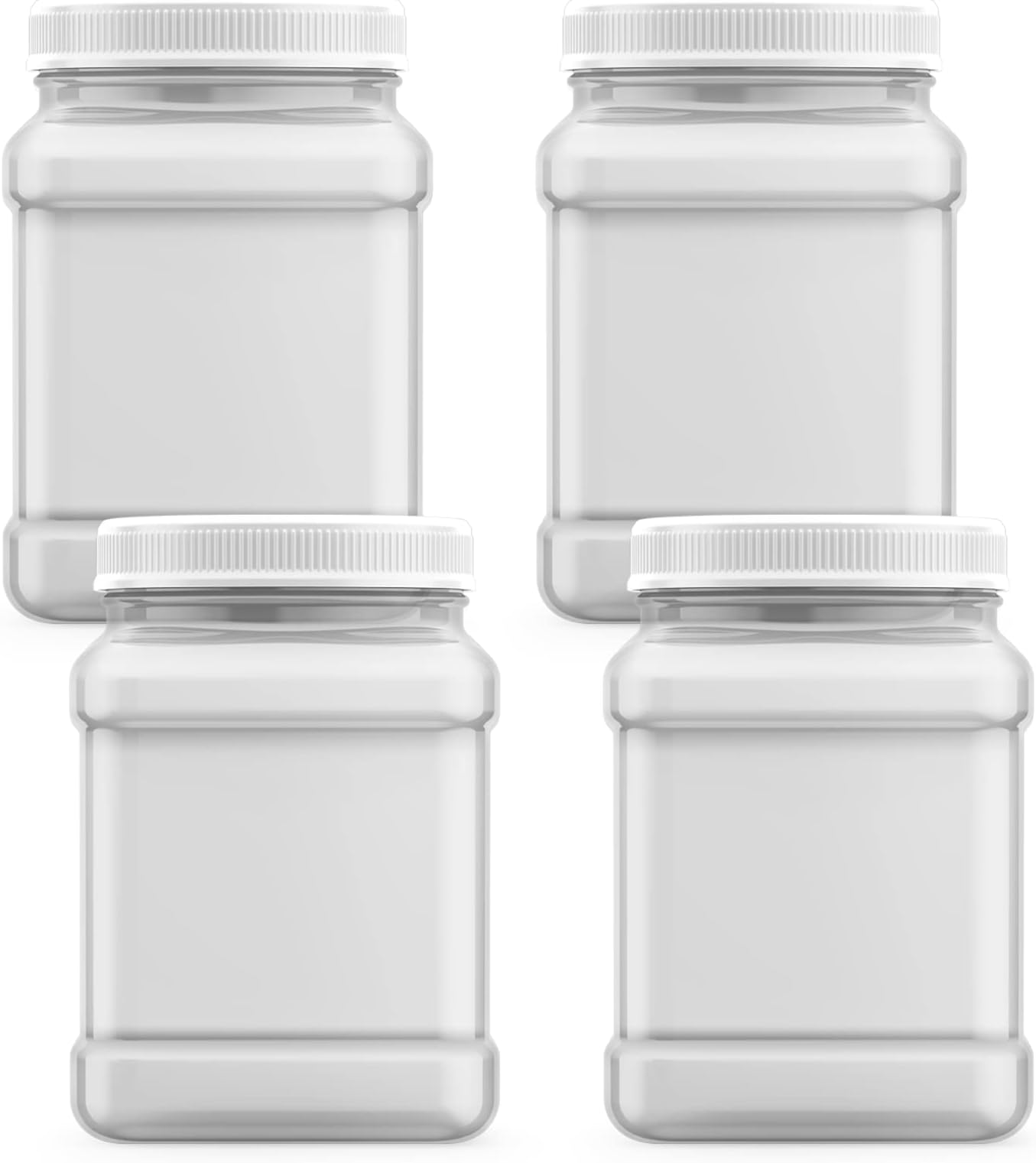 Amazon.com: Mountain West Company 64 fl oz Square Clear Jar with Pinch ...