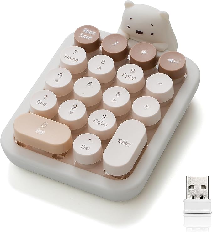 Amazon.com: Cute Wireless Numeric Keypad with Silicone Bear, Colorful ...