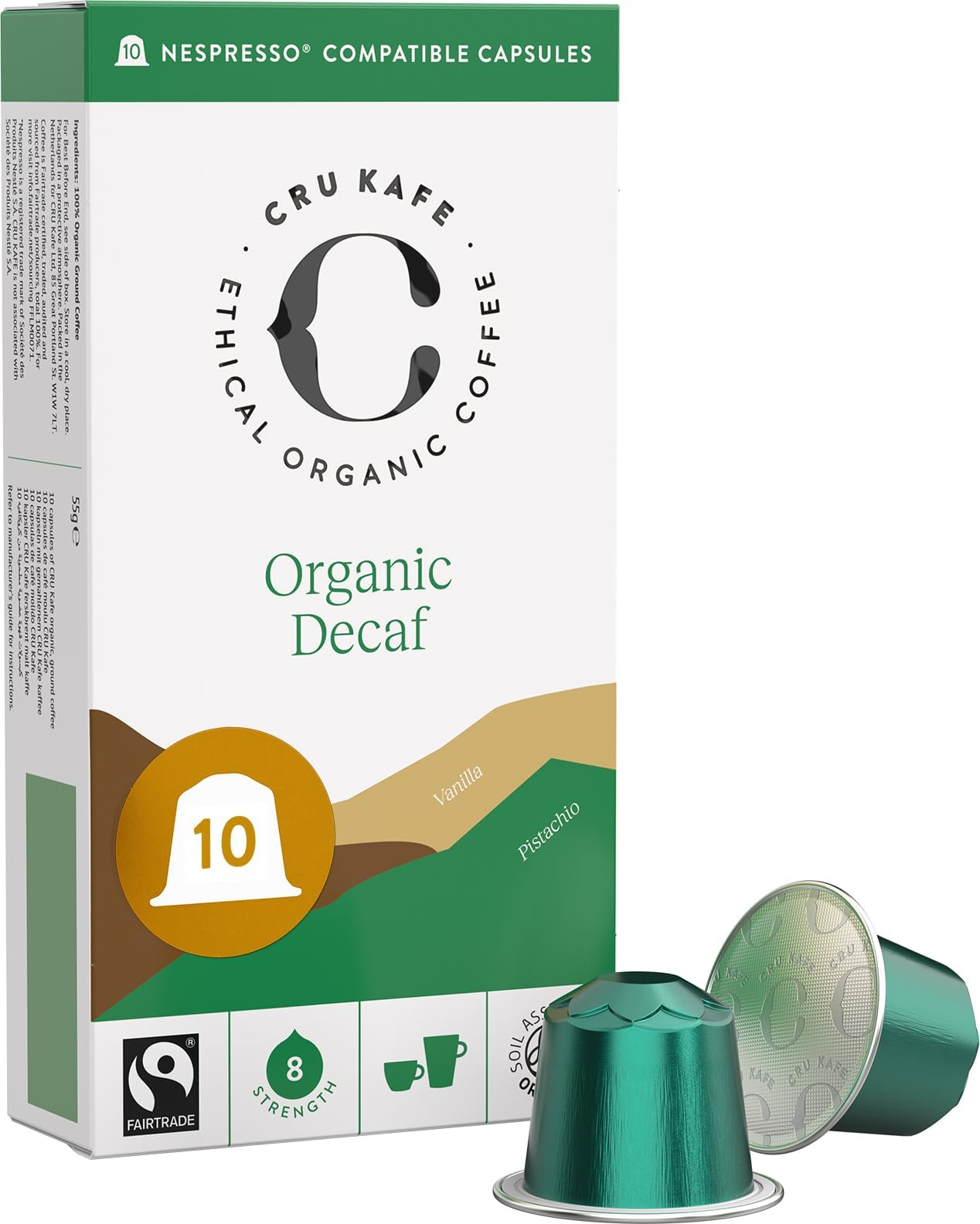 Amazon.com: Cru Kafe Decaf USDA Organic Espresso Coffee Capsules (10 ...