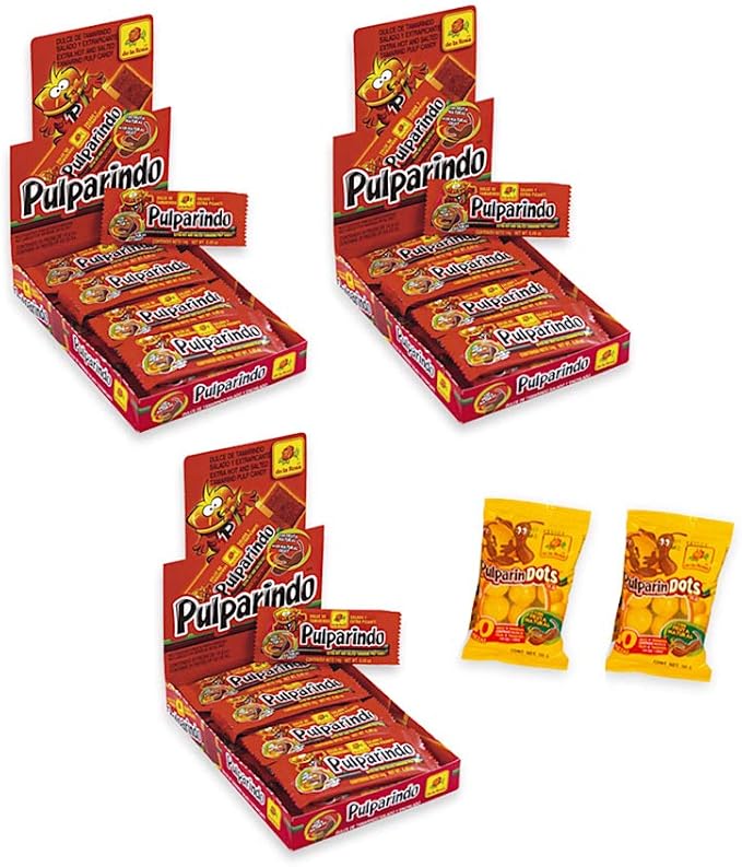 DE LA ROSA Pulparindo Extra Hot & Salted Tamarind Pulp Candy 10 oz. - 3 ...