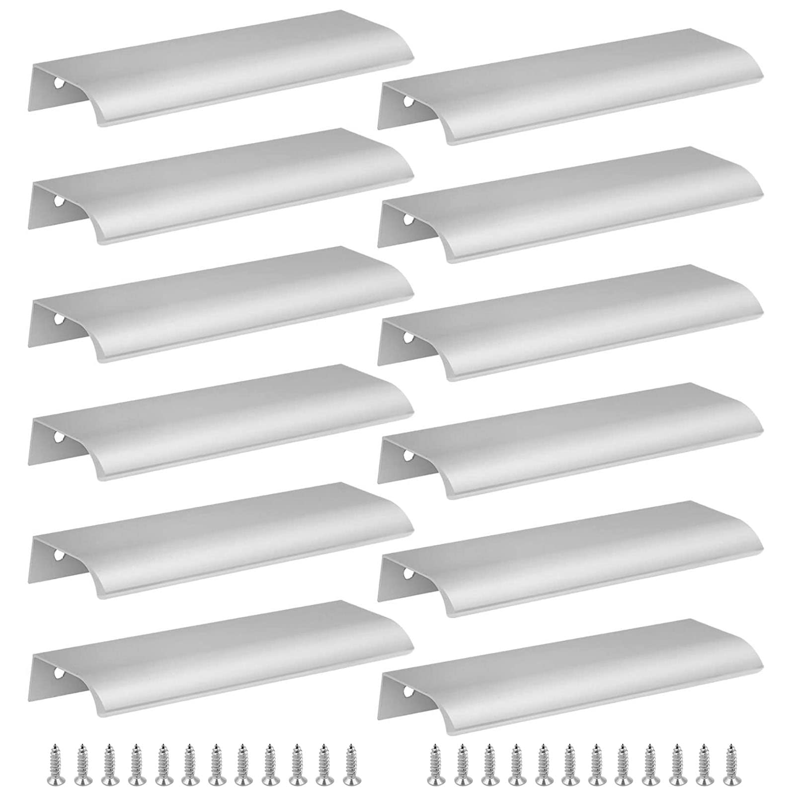 Cjueiom 12 Pack Concealed Kitchen Cupboard Handles 128mm Hole Center ...