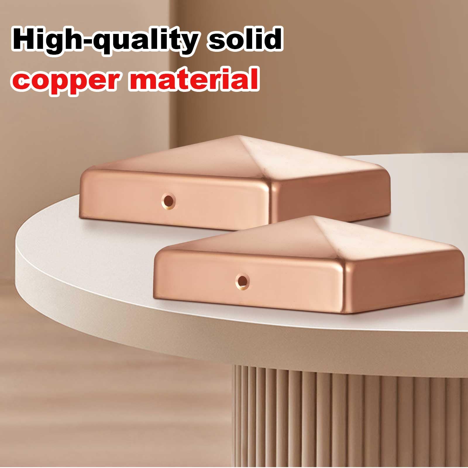 Snapklik.com : Tandefio 1 Pcs 6x6 (Actual 55x55) Solid Copper Post Caps ...