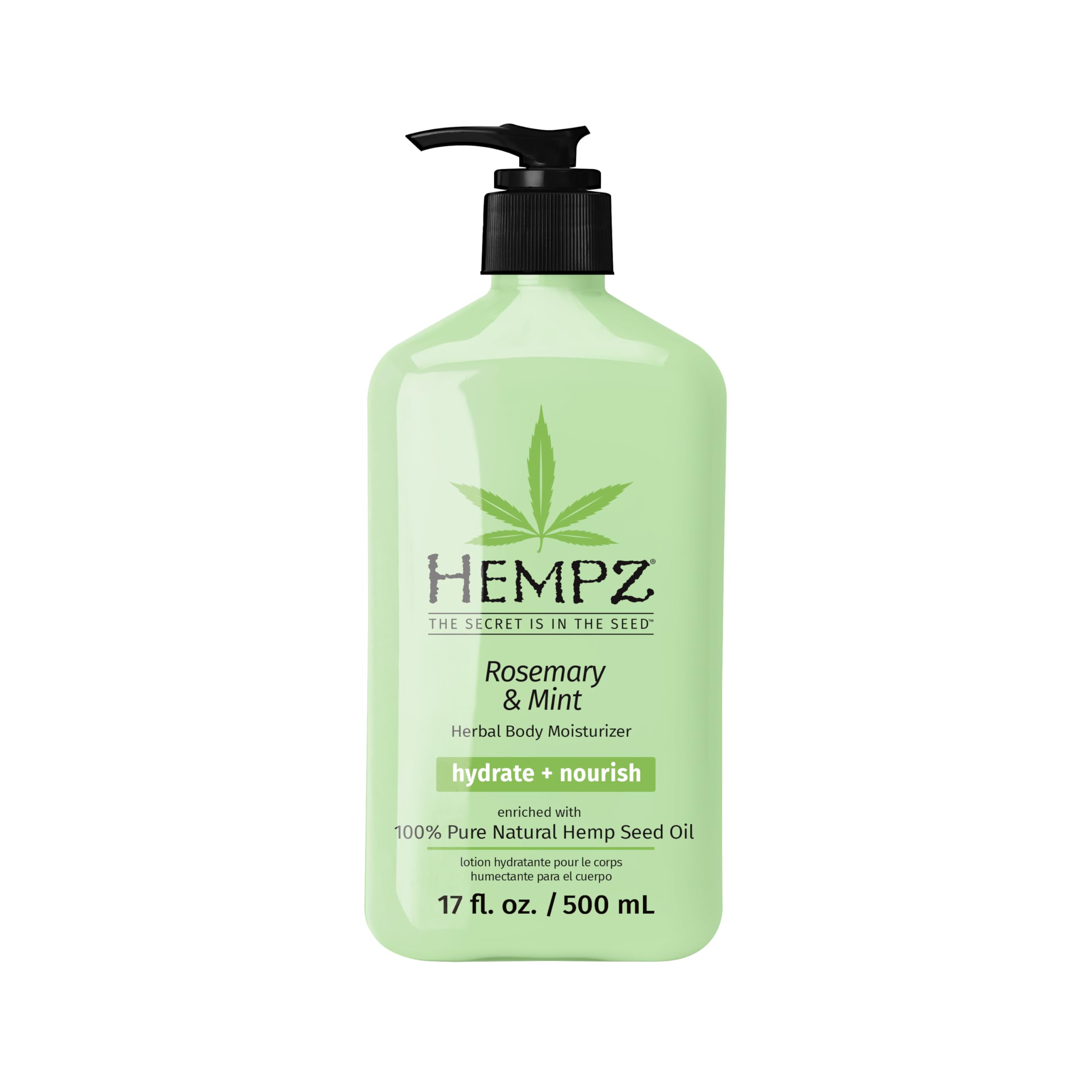 Hempz Body Moisturizer, Rosemary & Mint 17 Oz – Hydrating Lotion Rich ...