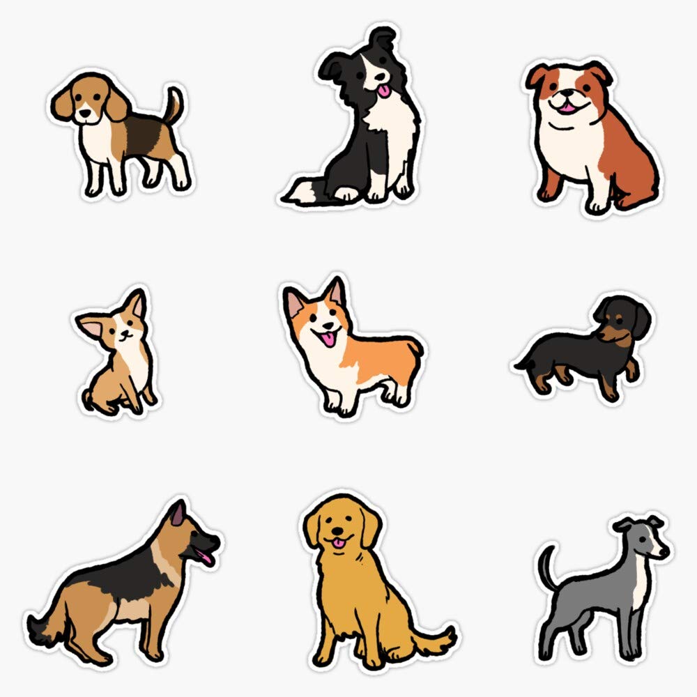 Amazon.com - Dog Breeds #1 Vinyl Waterproof Sticker Decal Car Laptop ...