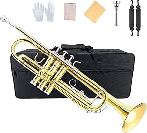 Amazon.com: Yinfente Bb Standard Trumpet Set for Beginner or Advance ...