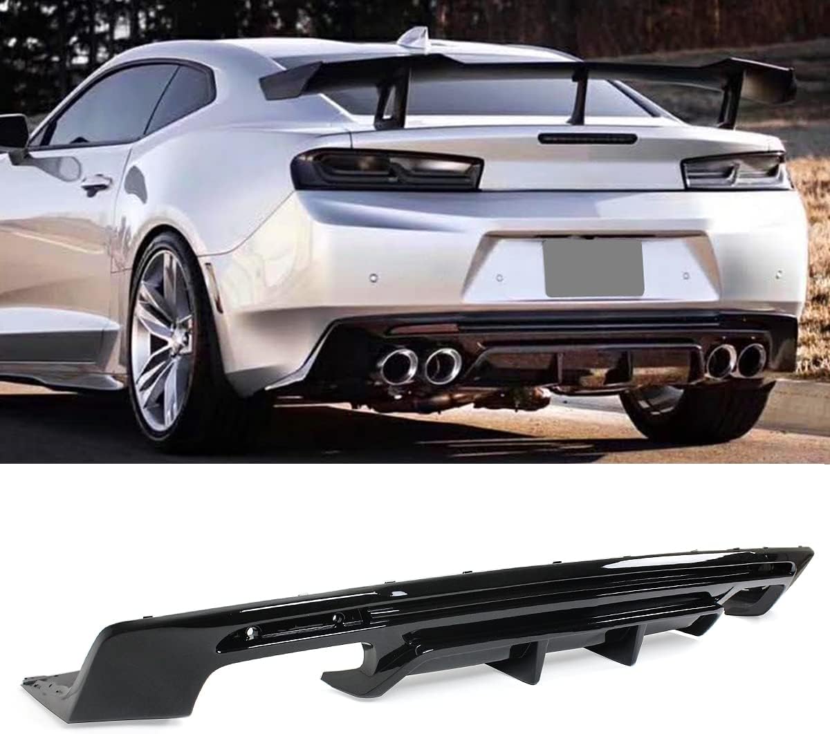Amazon.com: Authority Motorsport Rear Diffuser Compatible with Dual ...