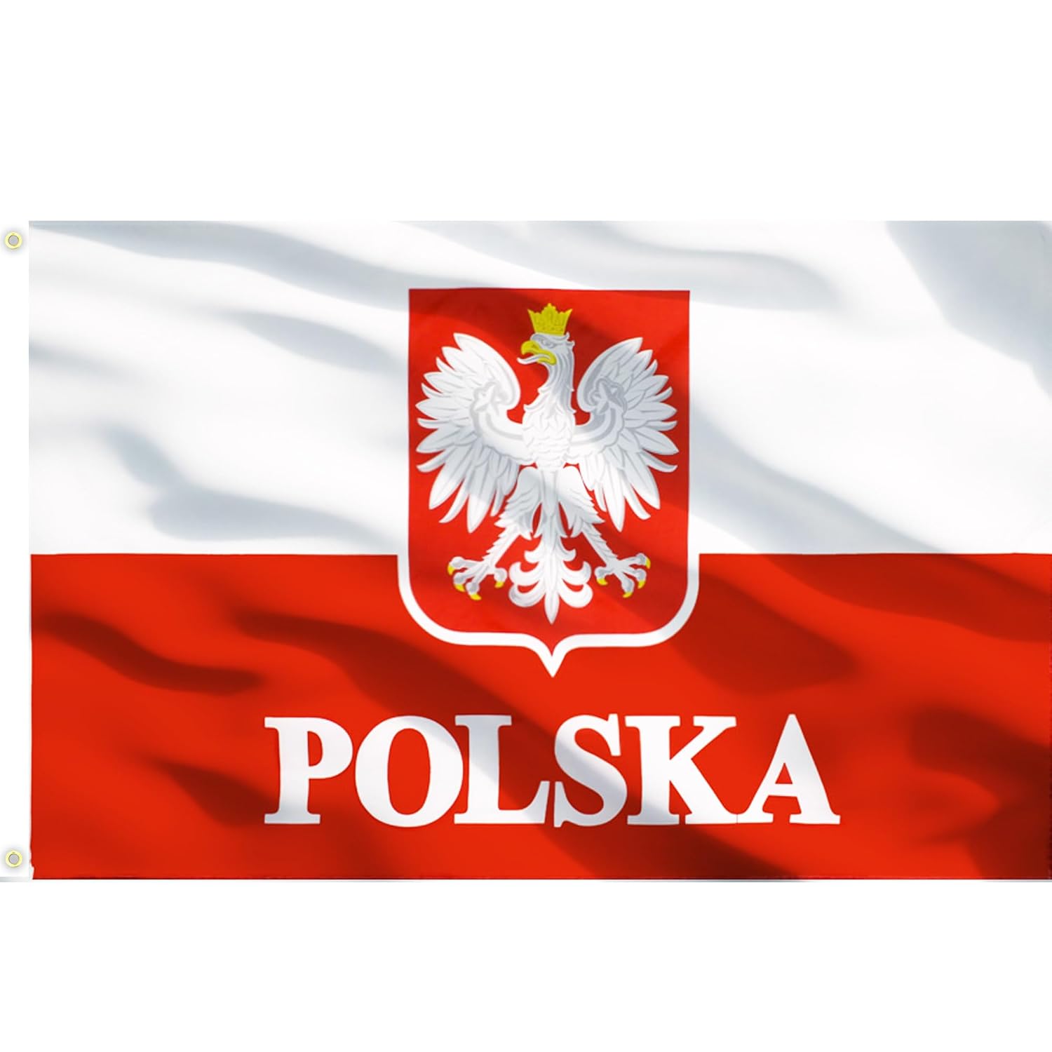 Yangyirun Polish national emblem flag Polska flags 3x5FT/90x150cm,Vivid ...