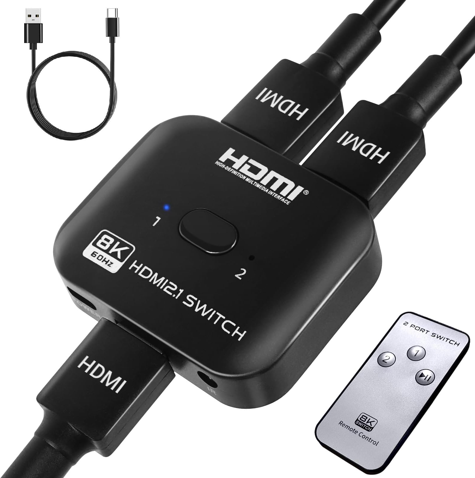 UGREEN HDMI 1.4 Switch 4K 3 in 1 Out HDMI Splitter HDMI Verteiler Fernbedienung HDMI Umschalter ...