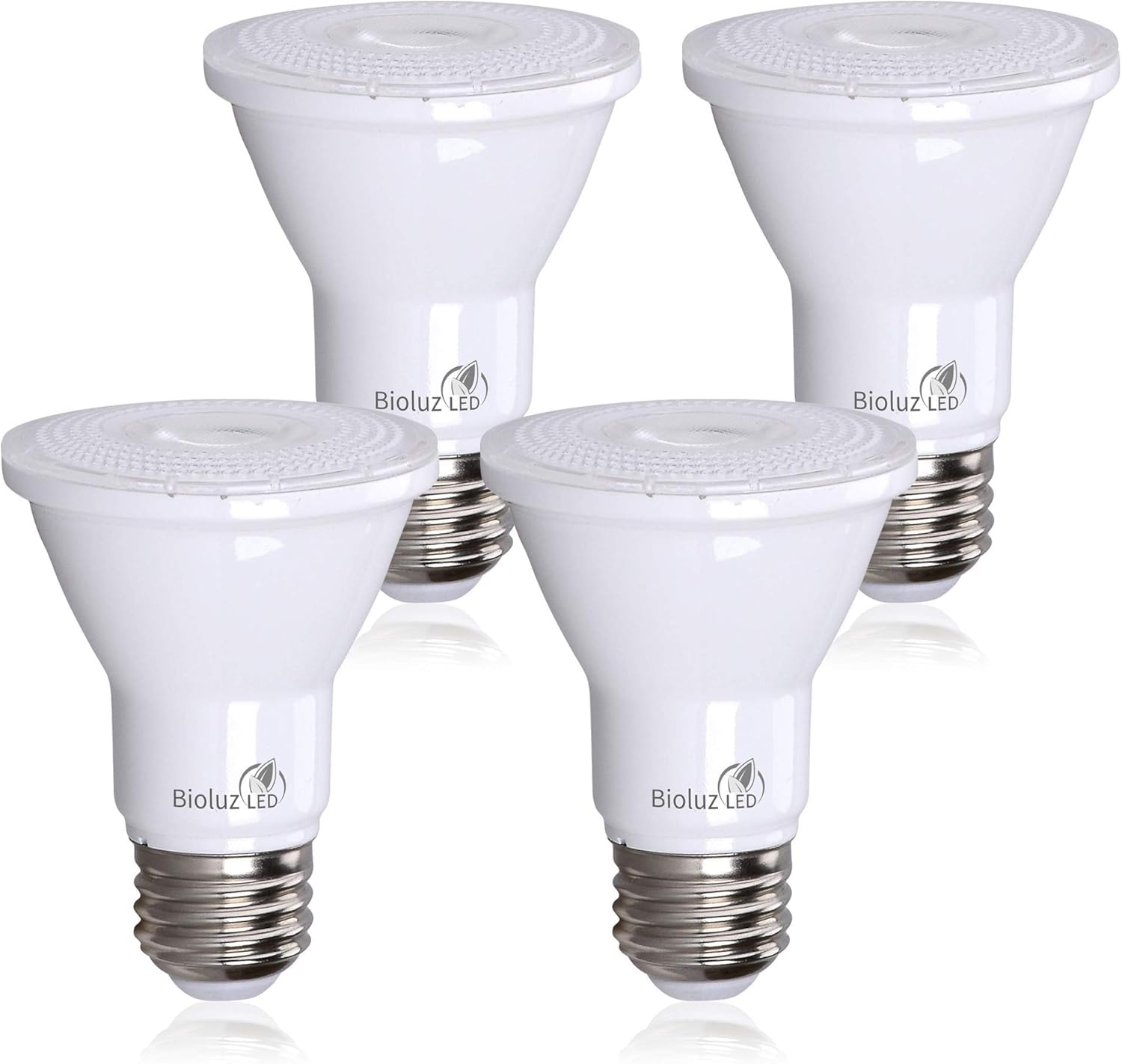 Bioluz LED 4 Pack PAR20 LED Bulbs 3000K Soft White Dimmable 50 Watt Equivalent Using 7W, Spot ...
