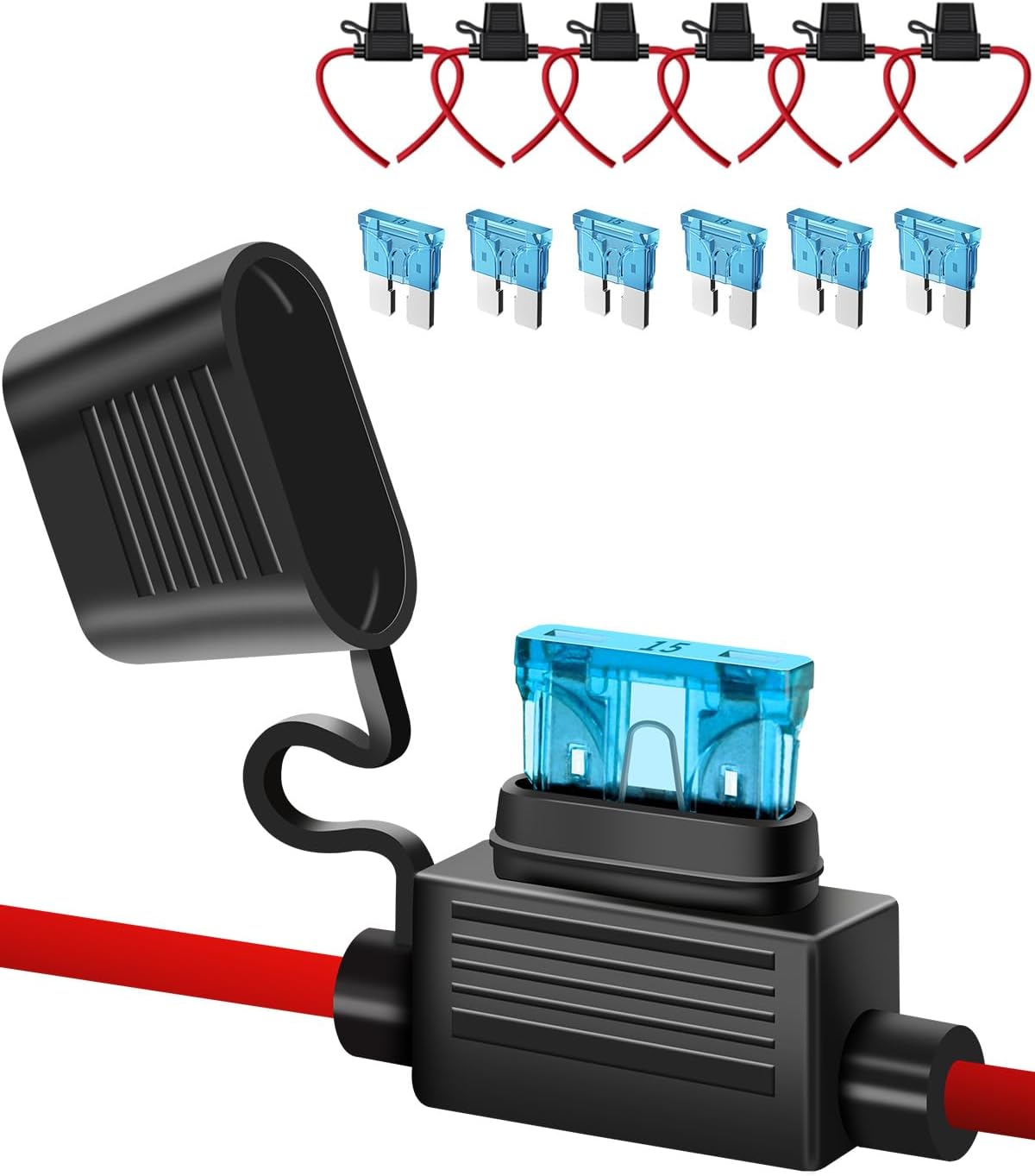 Amazon.com: Elefama 14 Gauge Inline Fuse Holder 12V-DC ATC/ATO 12Pcs ...