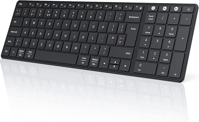 Bluetooth Keyboard, Multi-Device (BT1+BT2+USB) Wireless Keyboard for ...