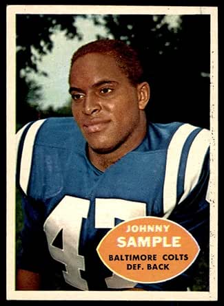 Amazon.com: Football NFL 1960 Topps #9 Johnny Sample RC Colts ...