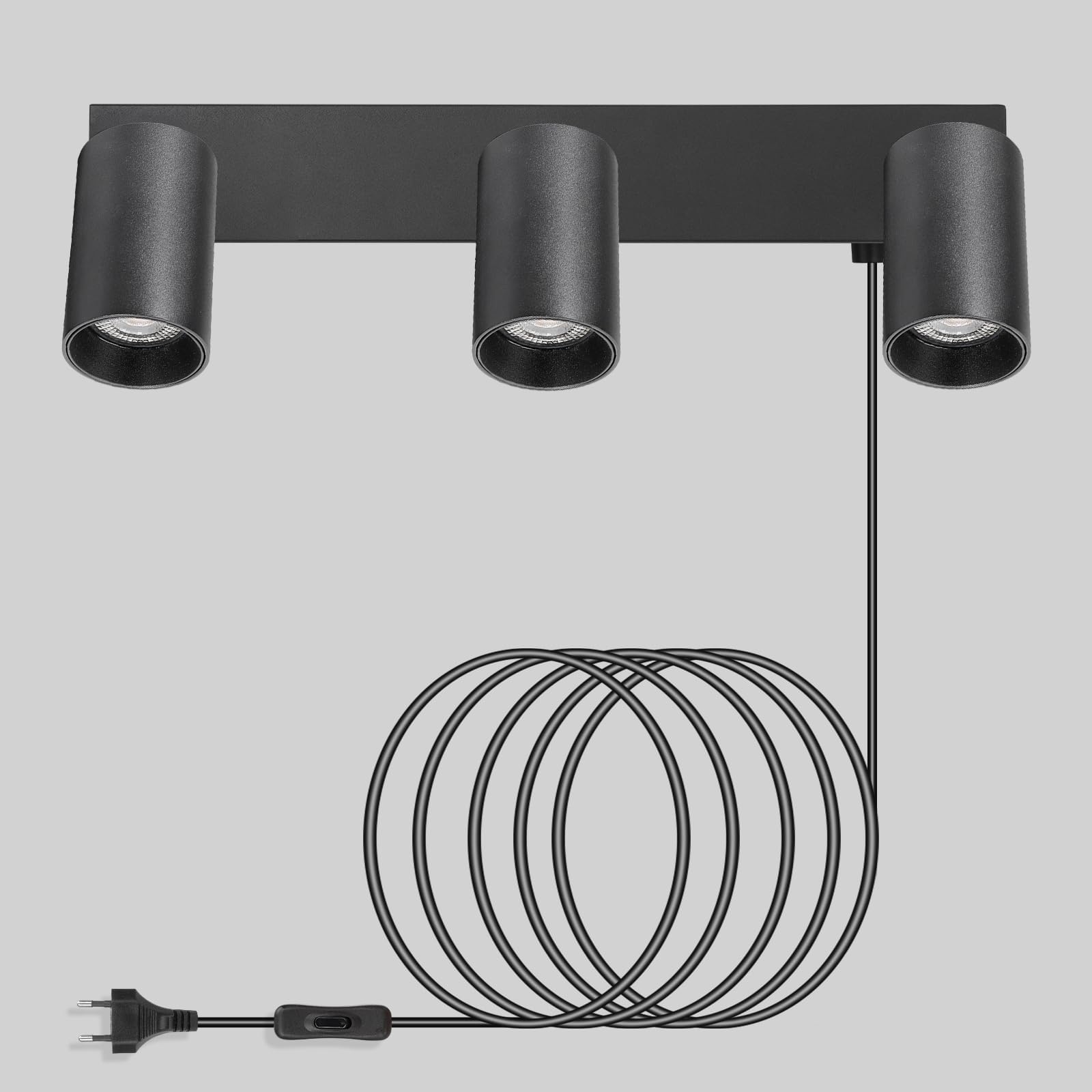 Dehobo Wandleuchte mit Stecker und Schalter - LED Wandlampe Innen GU10 ...